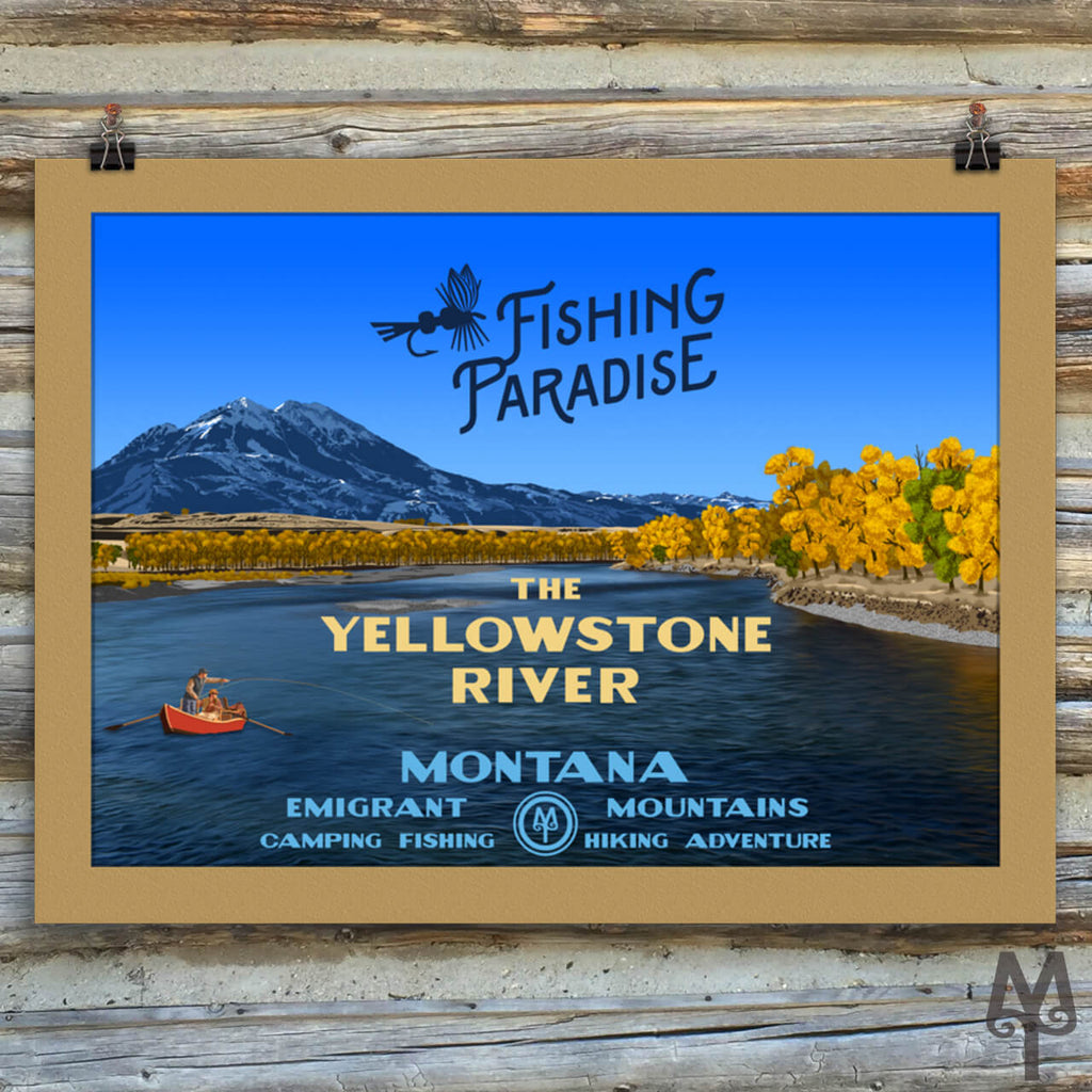 Yellowstone River, Fishing Paradise, new matted, unframed poster ...