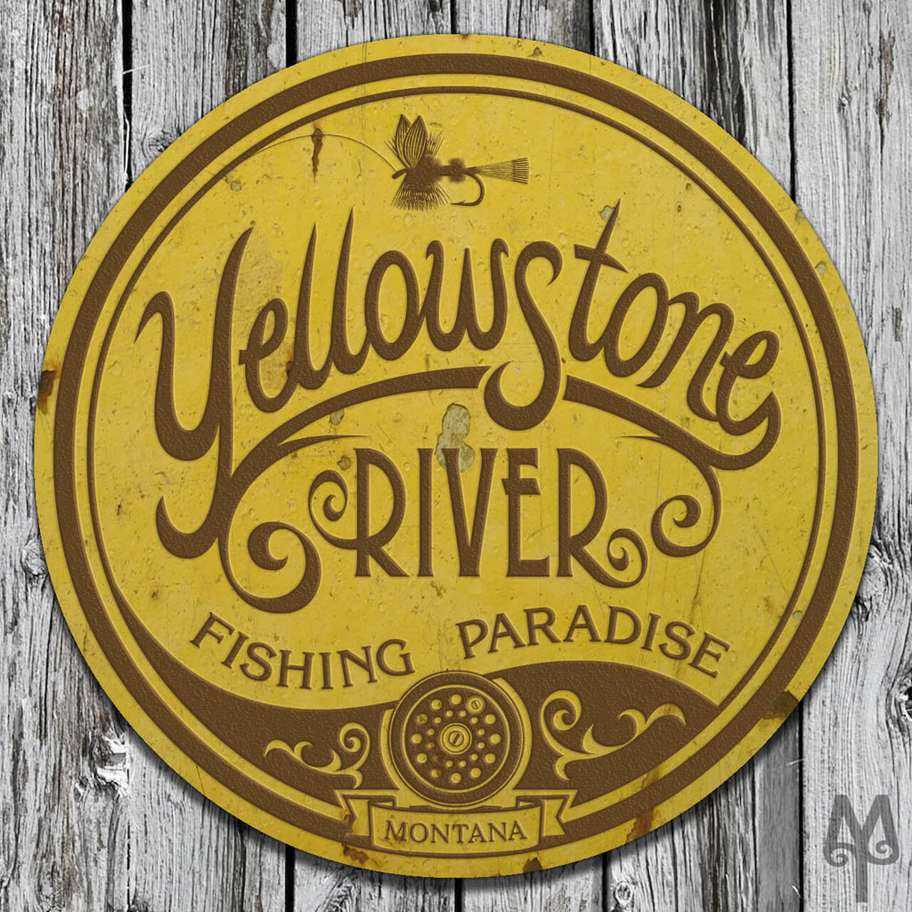 Vintage Yellowstone River, Home Decor Sign – Montana Treasures